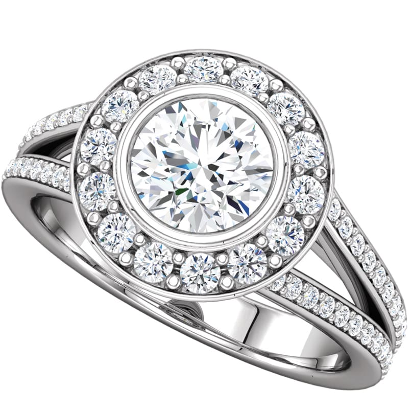 Grayson Halo Style Engagement Ring - Castle Rocks and Jewelry